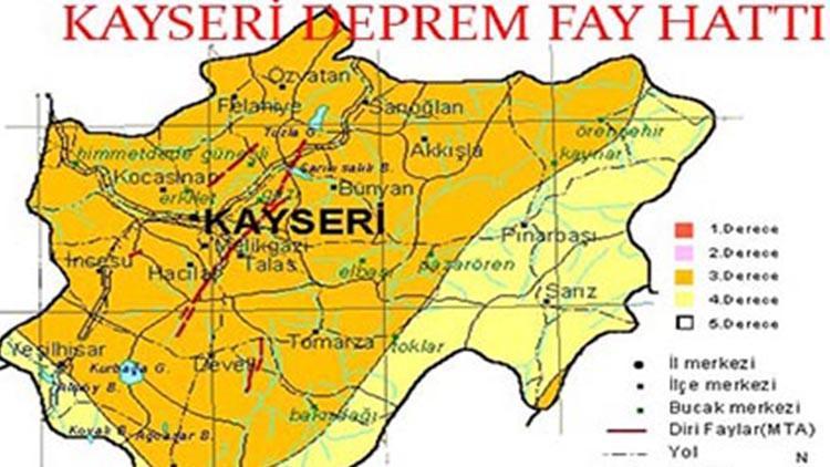Kayseri deprem risk haritası: Kayseri'de fay hattı var mı, fay hattı ...