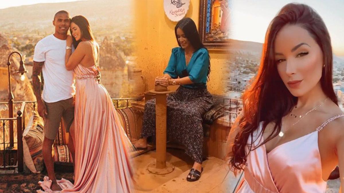 Kapadokya'da sevgilisi Nathalia Felix ile tatil yapan Douglas Costa o ...