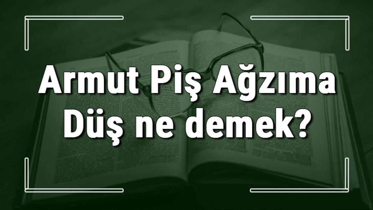 Armut Piş Ağzıma Düş ne demek? Armut Piş Ağzıma Düş deyiminin anlamı ve ...