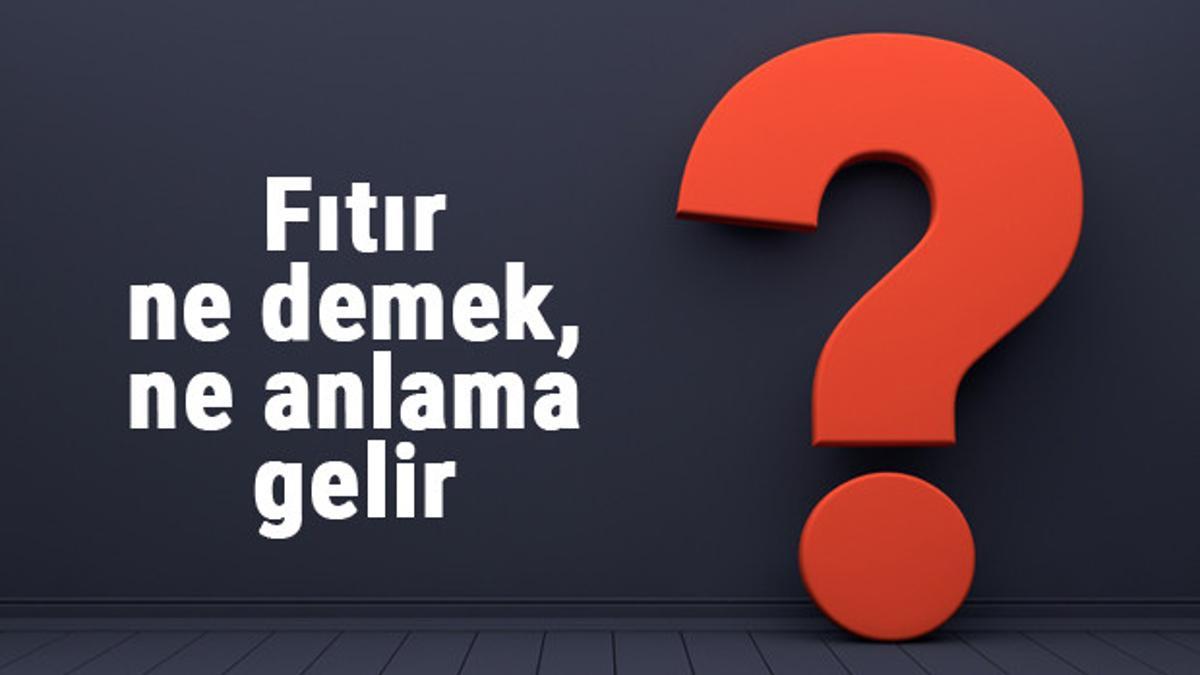 Fıtır ne demek, ne anlama gelir? Fıtır kelimesinin TDK sözlük anlamı...