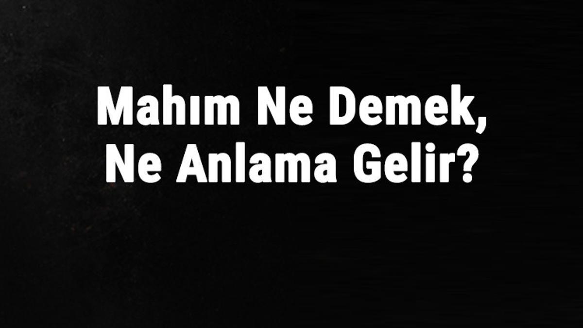 Mahım Ne Demek, Ne Anlama Gelir? Mahım Kelimesinin Tdk Sözlük Anlamı