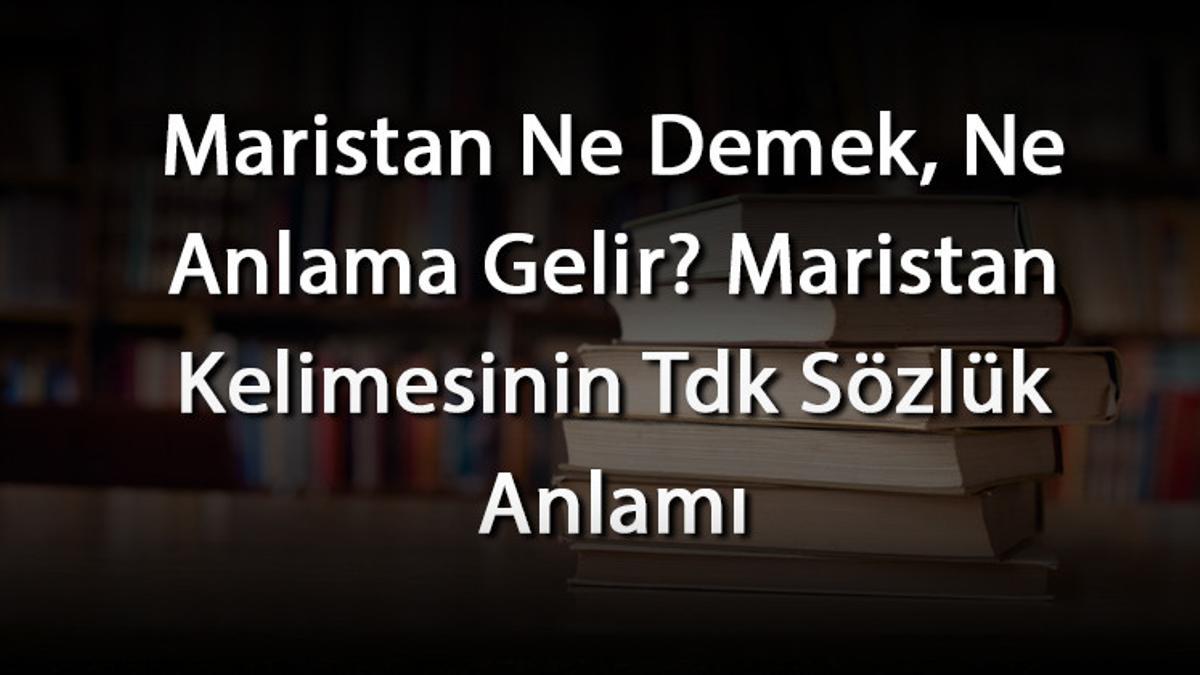 Maristan Ne Demek, Ne Anlama Gelir? Maristan Kelimesinin Tdk Sözlük Anlamı