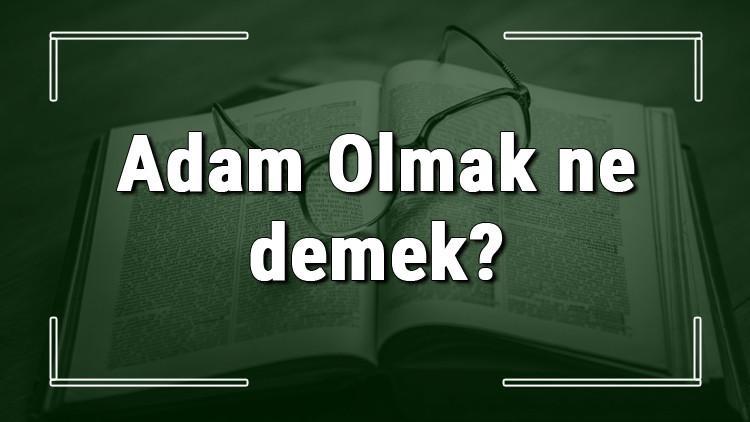 Adam Olmak ne demek? Adam Olmak deyiminin anlamı ve cümle içinde örnek ...