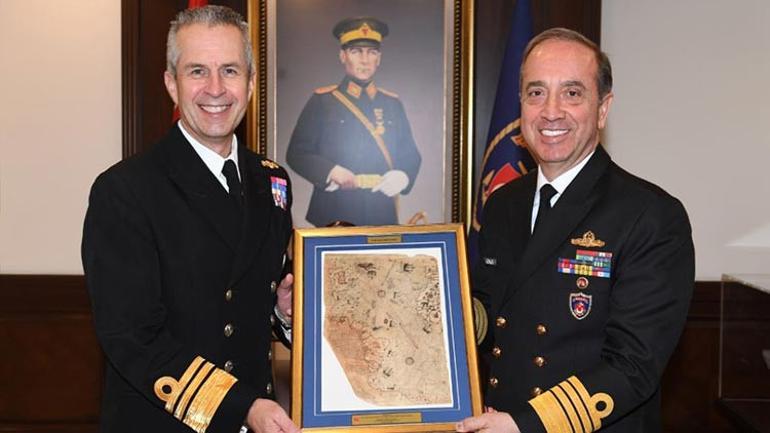 Oramiral Tatlıoğlu, NATO Müttefik Deniz Kuvvetleri Komutanı Blount ile ...